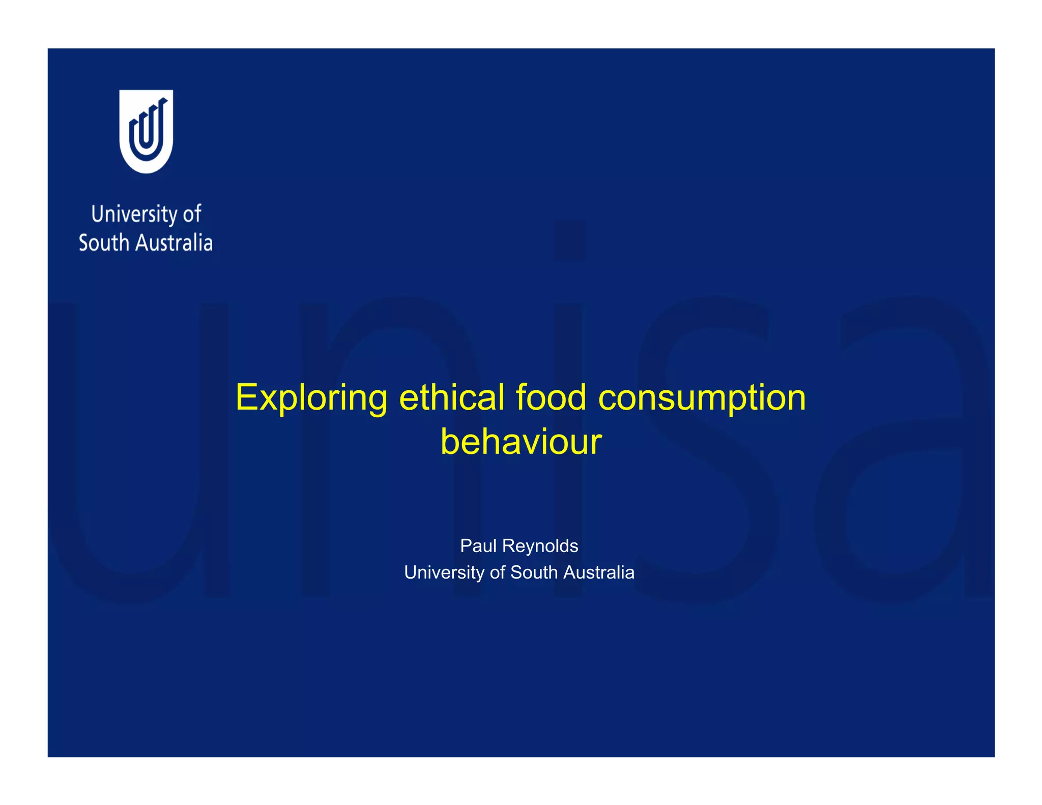 Exploring ethical food consumption behaviour | PDF | Food Movements ...