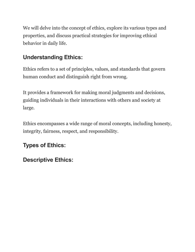 Exploring Ethics Understanding Its Importance, Types, Characteristics ...