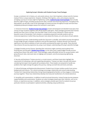 Exploring Europe's Wonders with Student Europe Travel Packages.pdf