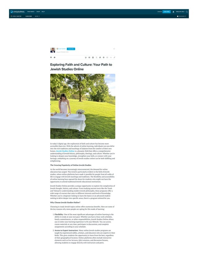 Exploring Faith and Culture Your Path to Jewish Studies Online | PDF