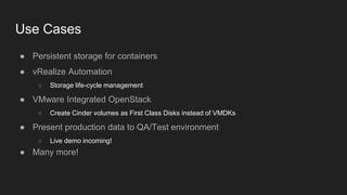 Exploring API-only Features of First Class Disks | PPT