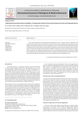 Exploring Fermentation Rate Variability A Comparative Study of Fresh ...