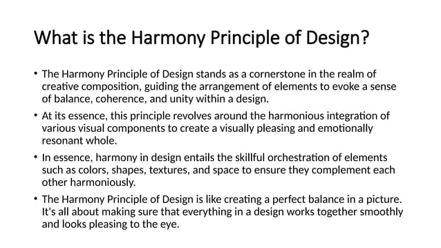 Exploring Harmony Principle of Design | Artiegenius | PPT