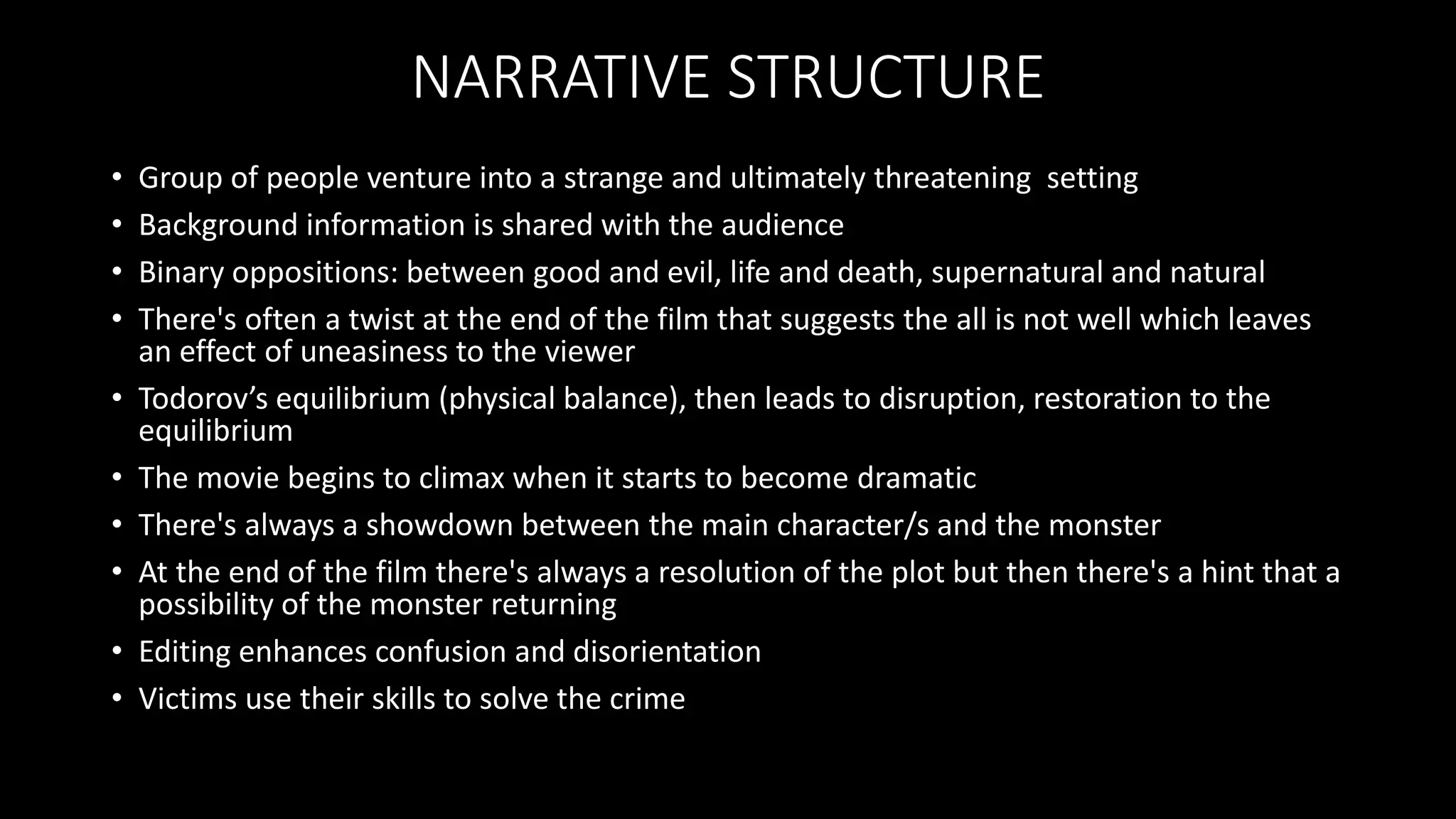 Exploring horror conventions | PPTX