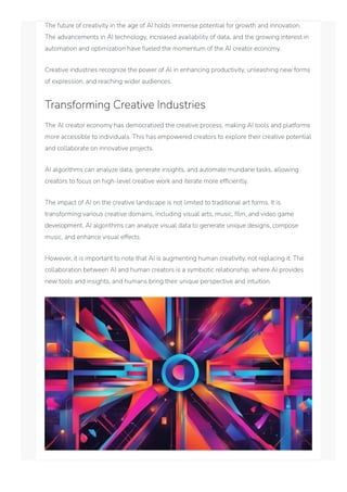 Exploring How AI is Transforming the Creative Industries | PDF