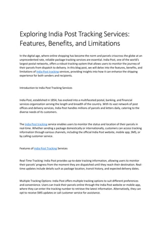 Exploring India Post Tracking Services.docx