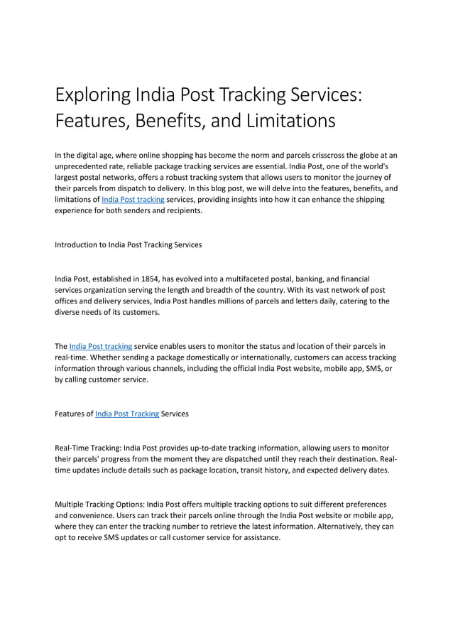 Exploring India Post Tracking Services.docx