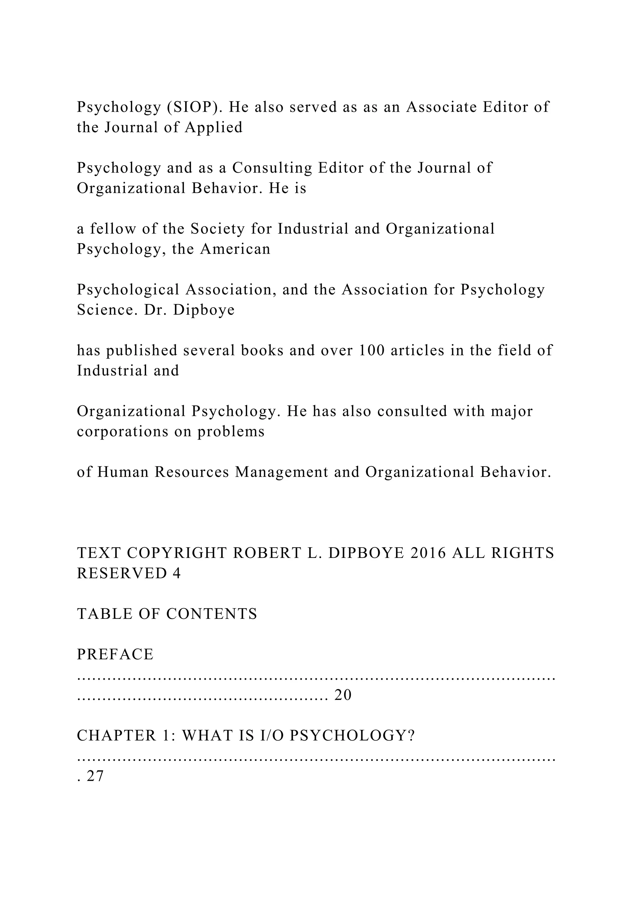 EXPLORING INDUSTRIAL & ORGANIZATIONAL PSYCHOLOGY Work & .docx