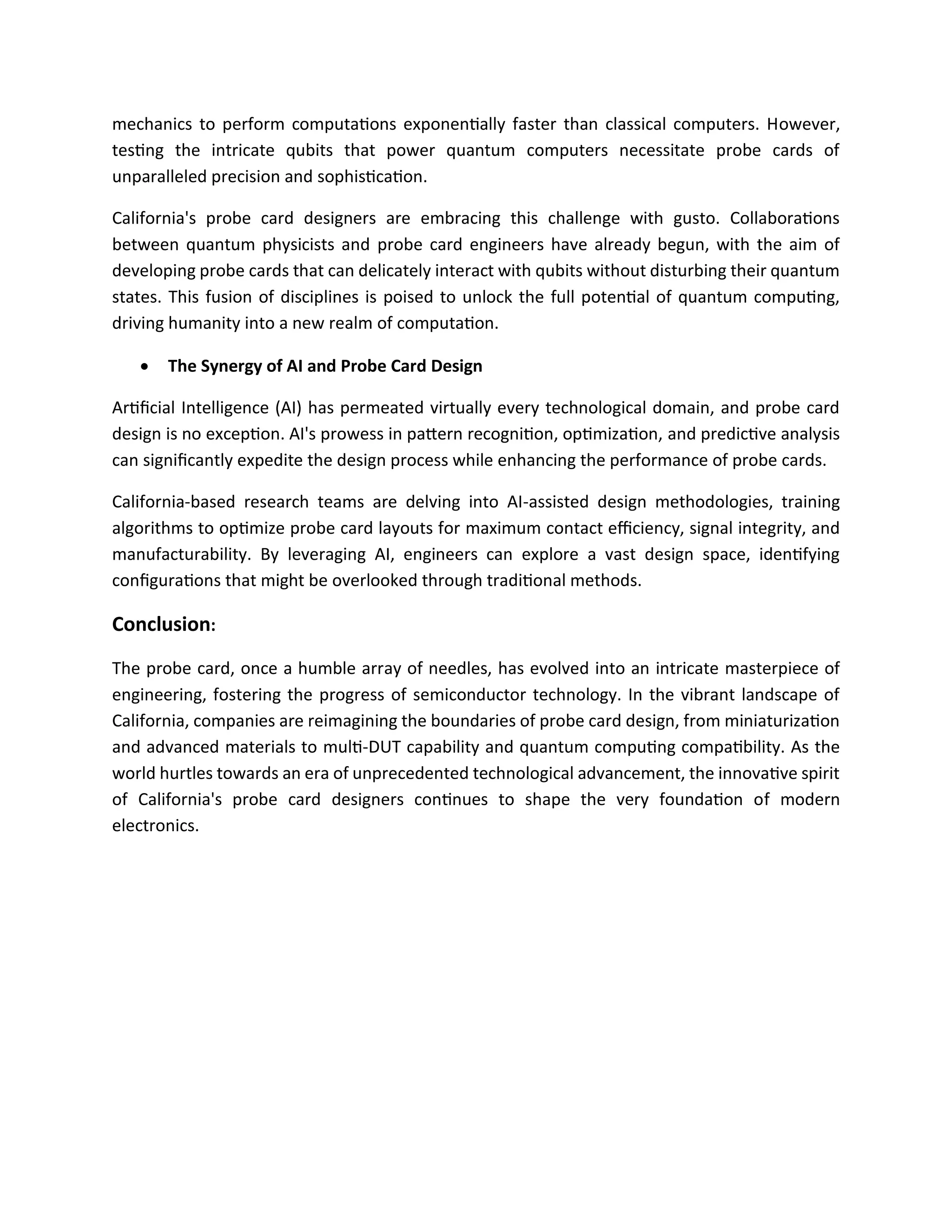 Exploring Innovative Probe Card Designs in California | PDF