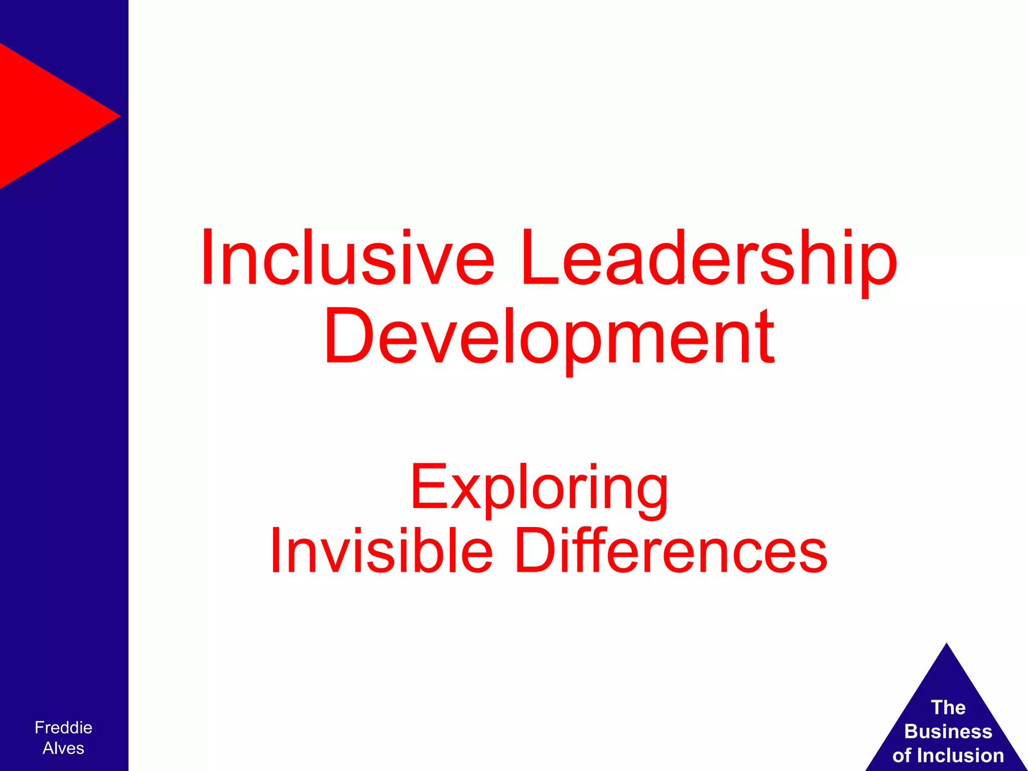Developing Inclusive Leaders - Exploring Invisible Diversity | PPT