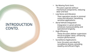 Exploring Ionic Thrusters for Aerial Applications.pptx