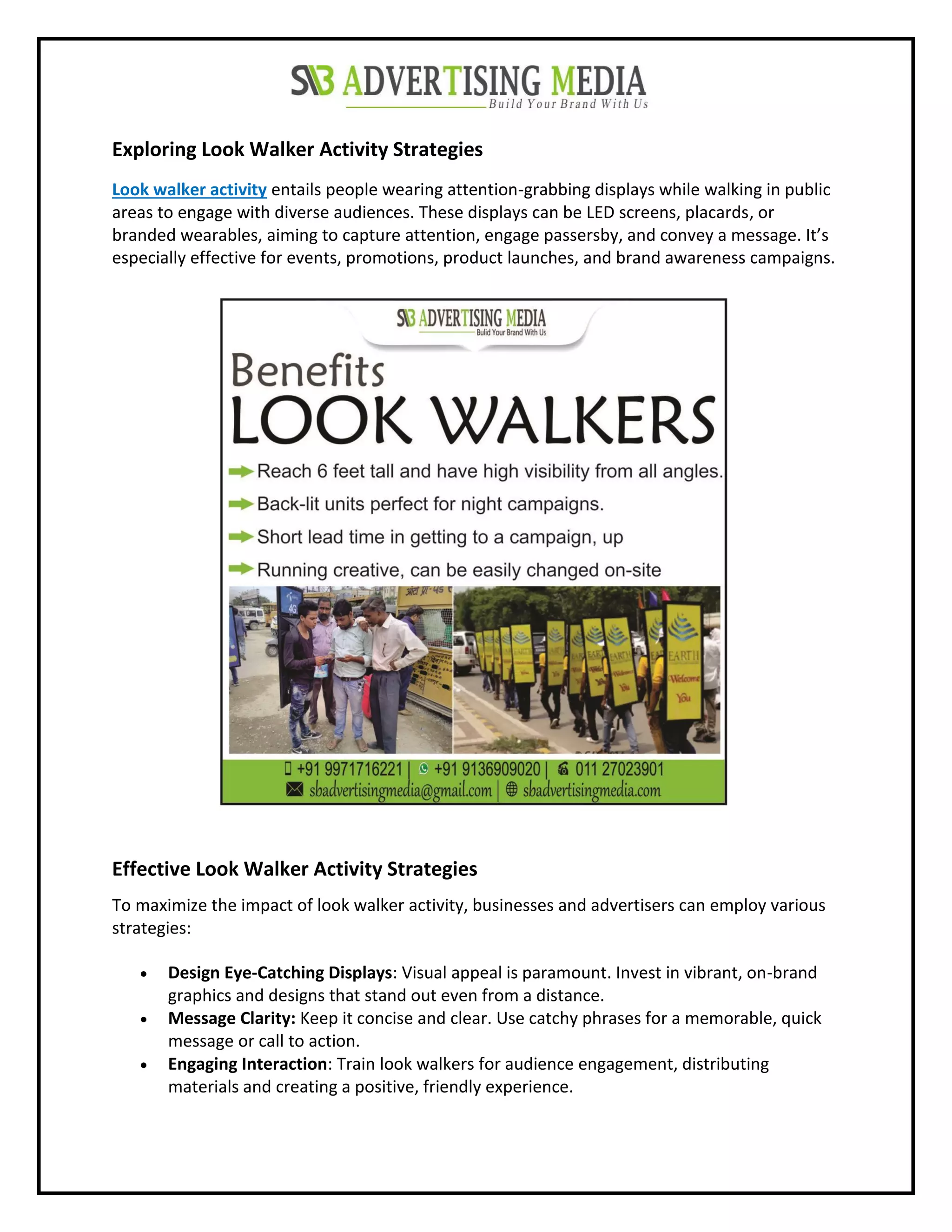 Exploring Look Walker Activity Strategies | PDF | Marketing and ...