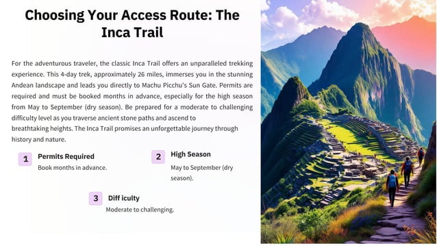Exploring Machu Picchu History, Access Routes, and Travel Tips | PPT