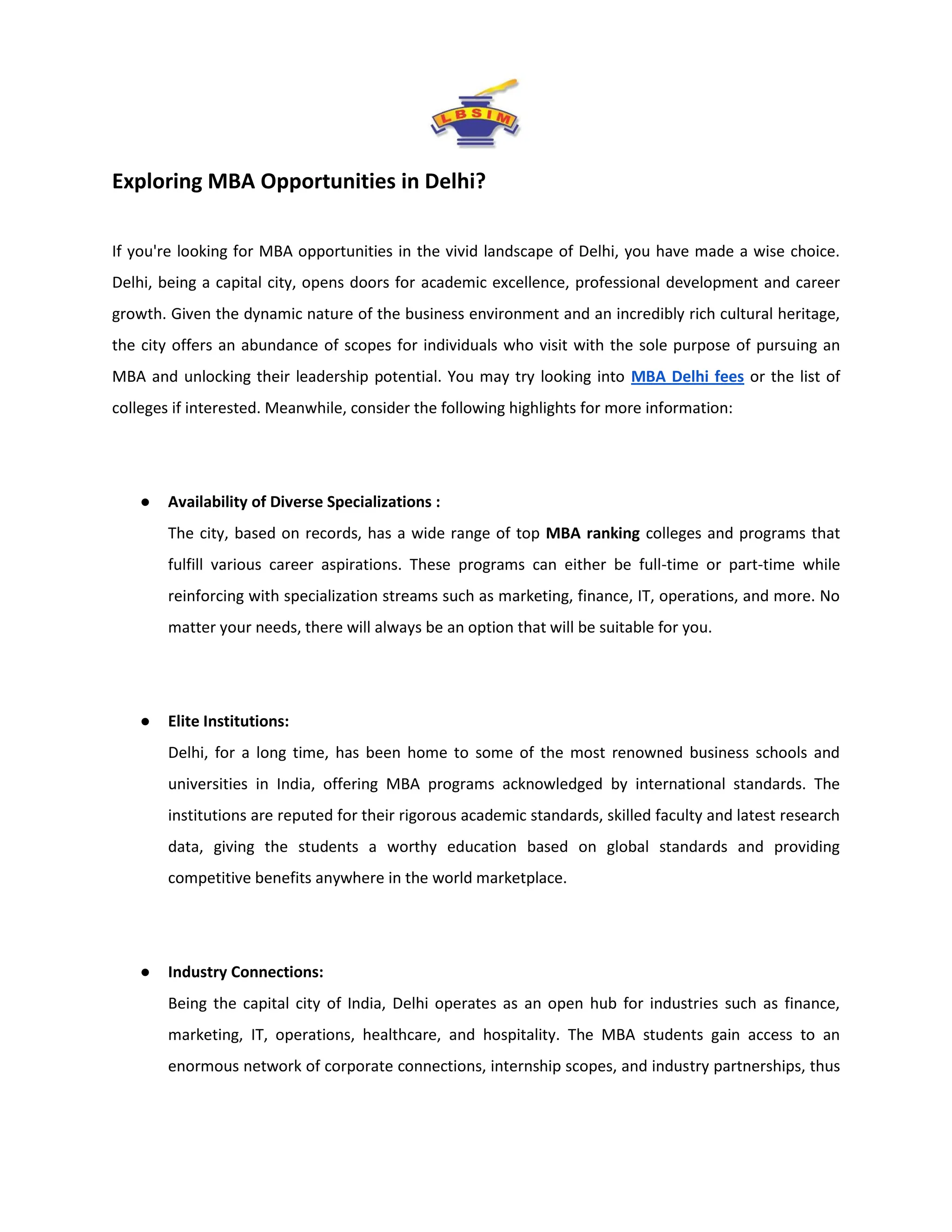 Exploring MBA opportunities in Delhi.pdf | Free Download