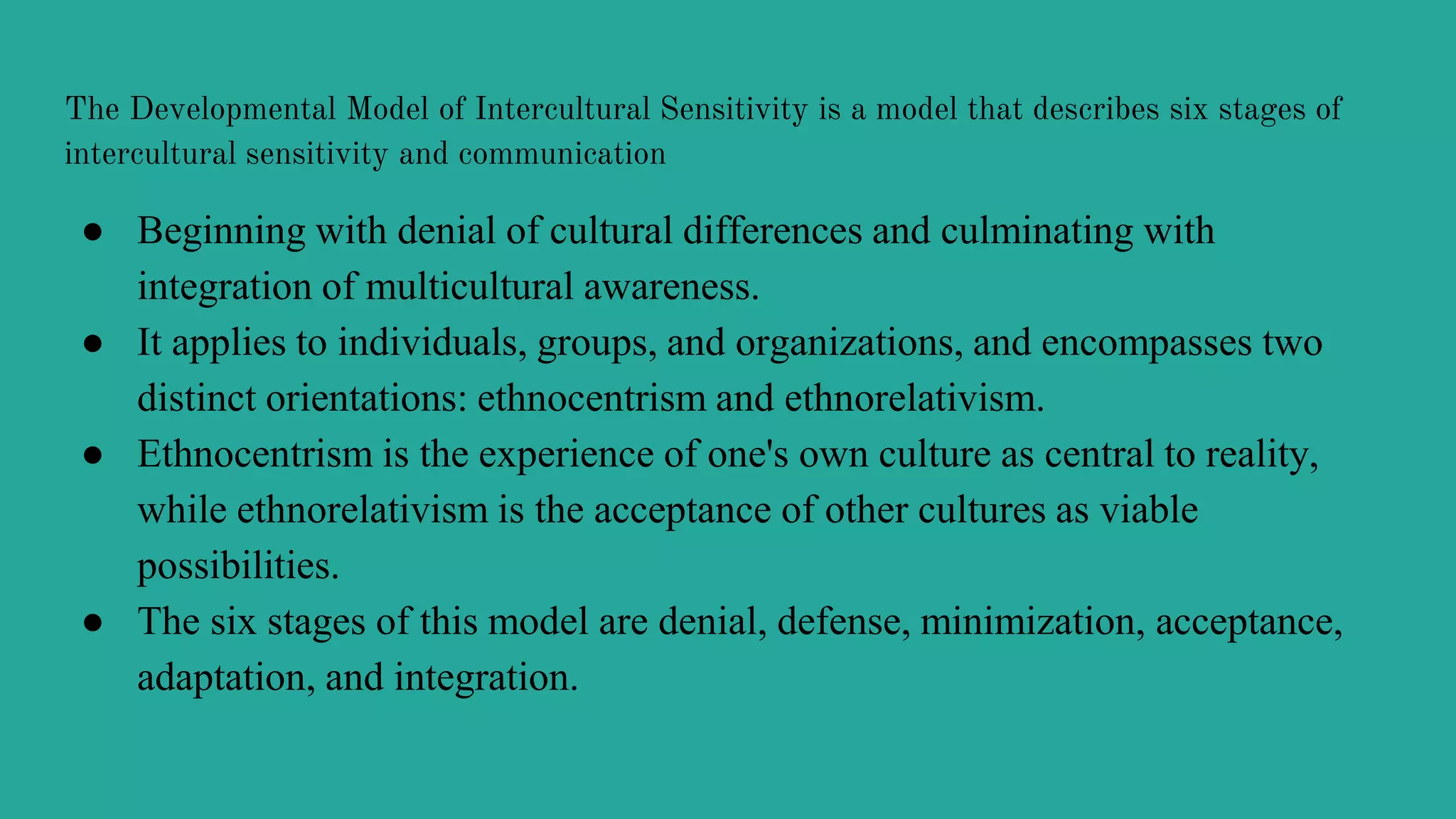 Exploring Milton Bennett's Developmental Model of Intercultural ...