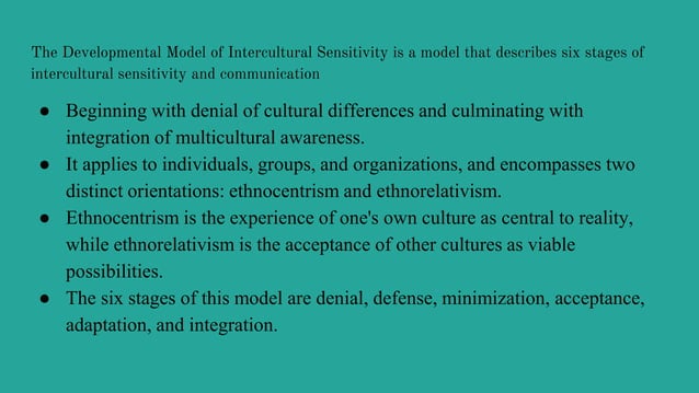 Exploring Milton Bennett's Developmental Model of Intercultural ...