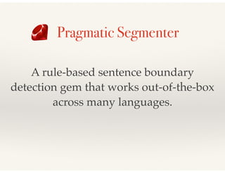 Exploring Natural Language Processing in Ruby | PPT
