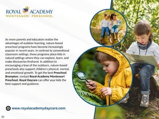 Exploring Nature-Based Preschool Programs | PPTX