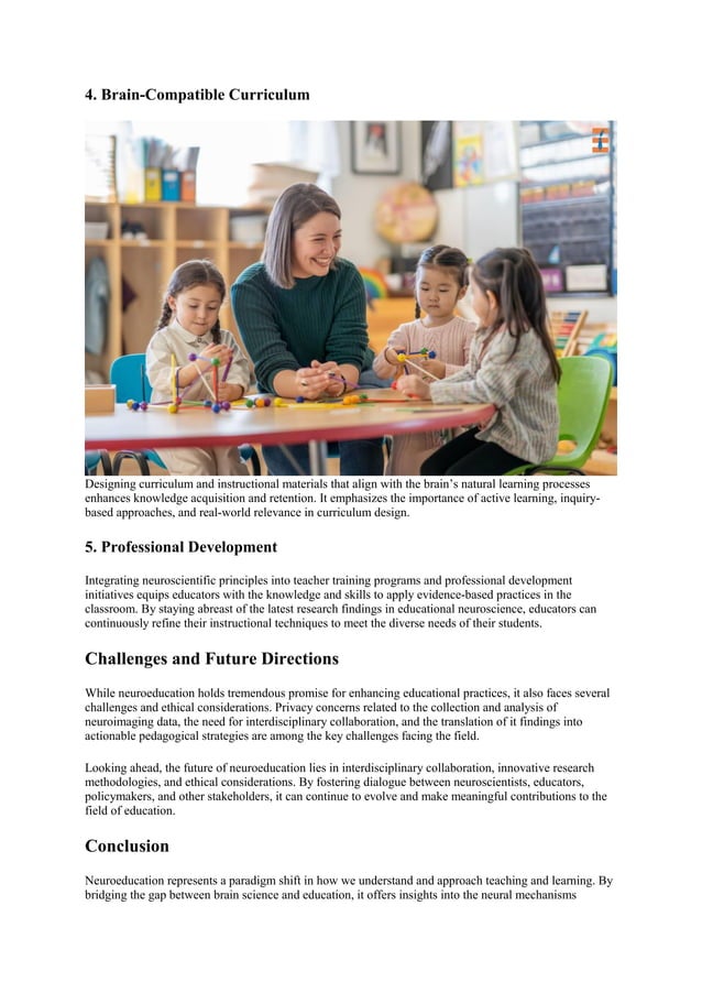 Exploring Neuroeducation: Bridging the Gap Between Brain Science and Learning | PDF