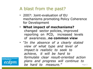 Promoting Policy Coherence for Development: Exploring new opportunities ...