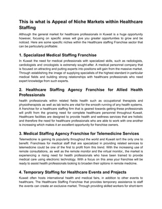 Exploring Niche Opportunities for Healthcare Staffing Franchises in ...
