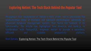 Exploring Notion: The Tech Stack Behind the Popular Tool | PPTX
