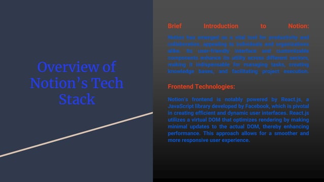 Exploring Notion: The Tech Stack Behind the Popular Tool | PPTX