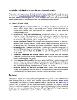 Exploring Open-Source Alternatives to Crystal Reports Helical Insight ...