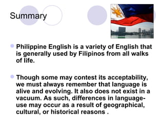 Exploring Philippine English | PPT