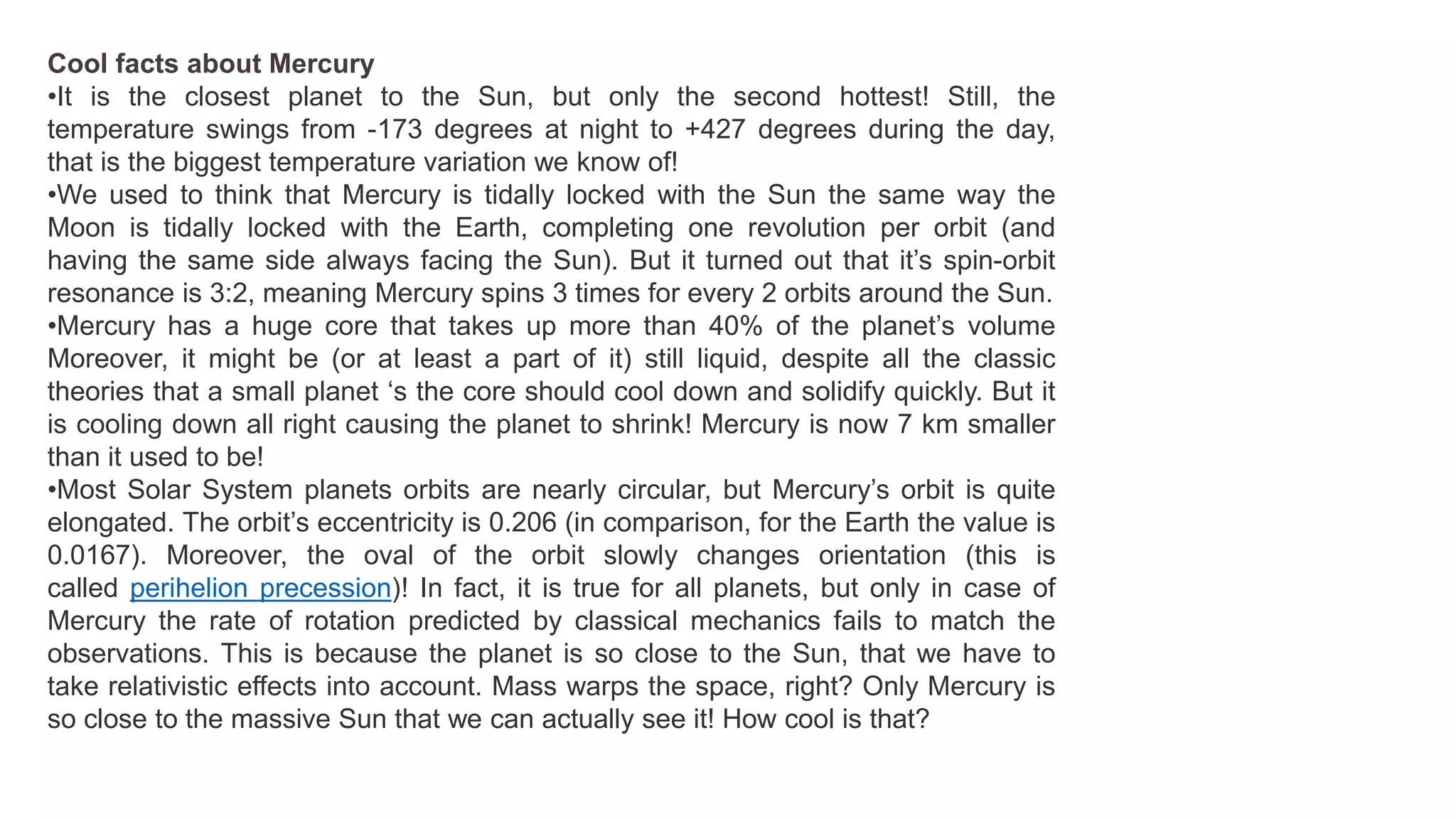 Exploring planet mercury | PPT