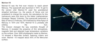 Exploring planet mercury | PPT