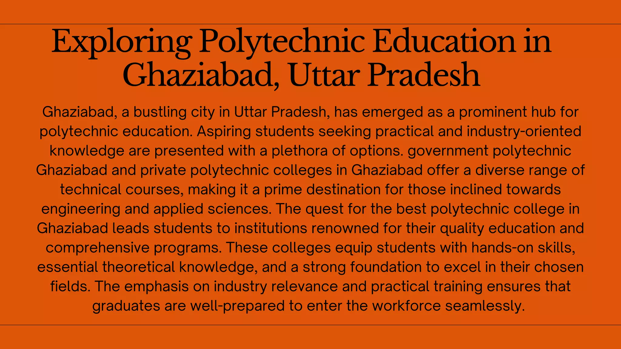 Exploring Polytechnic Education In Ghaziabad Uttar Pradesh Pdf