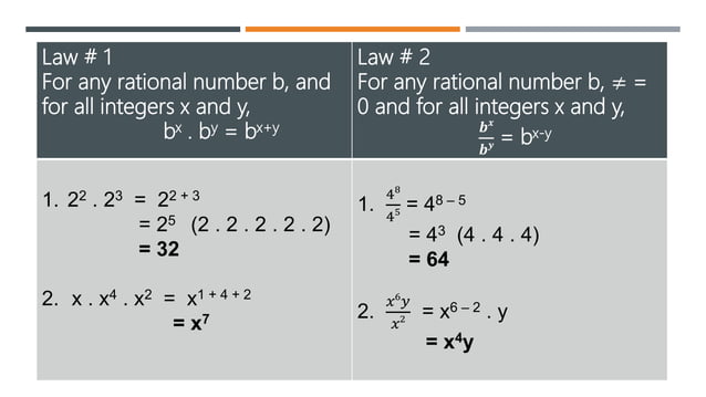 Exploring positive integral exponents | PPTX | Physics | Science