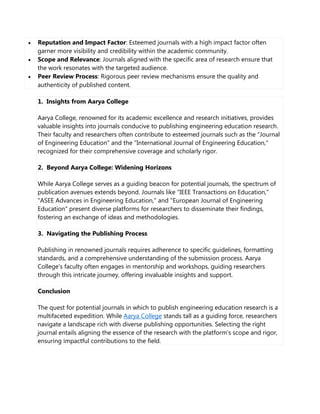 Exploring Potential Journals for Publishing in Engineering Education ...