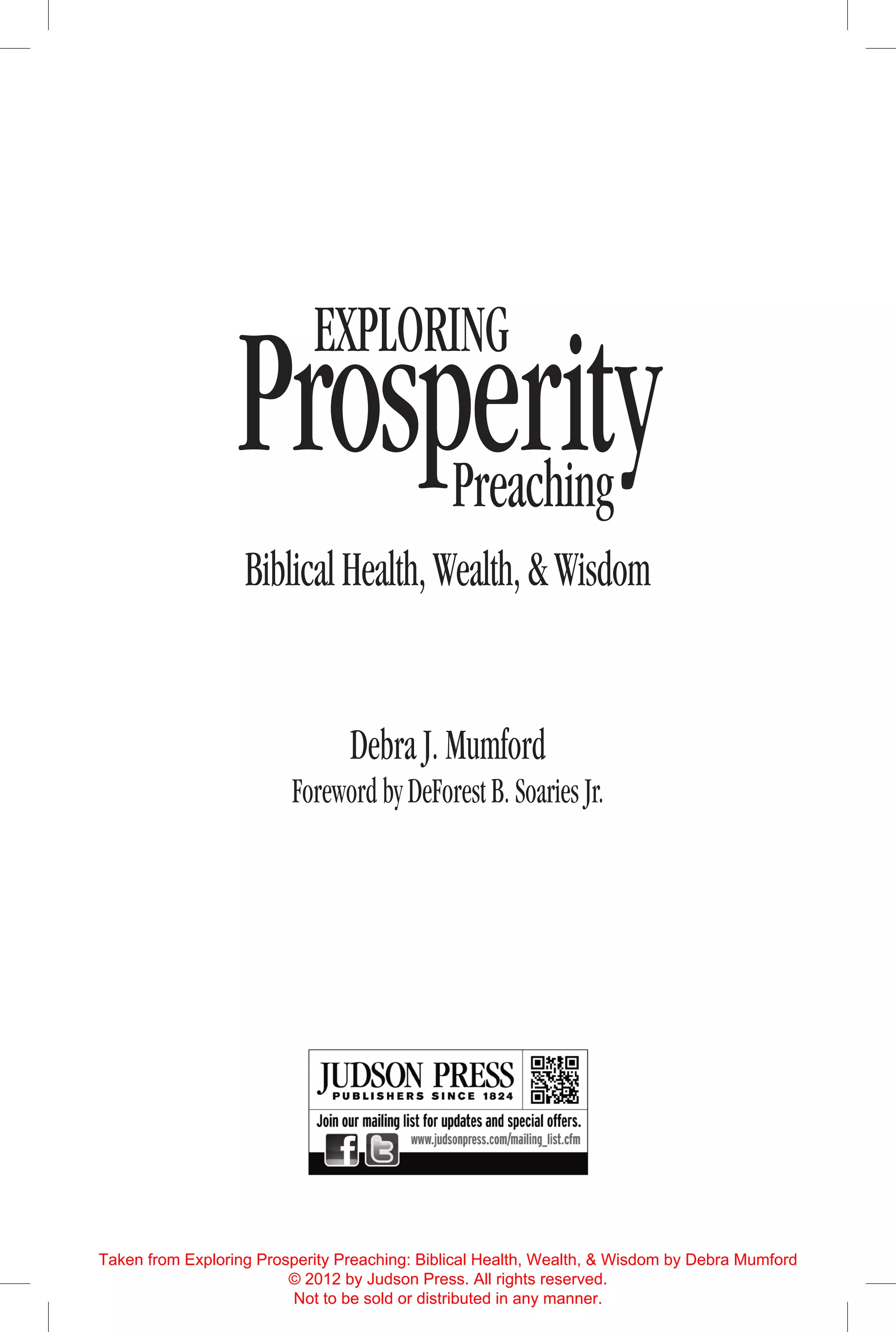 Exploring Prosperity Preaching Chapter 9 | PDF