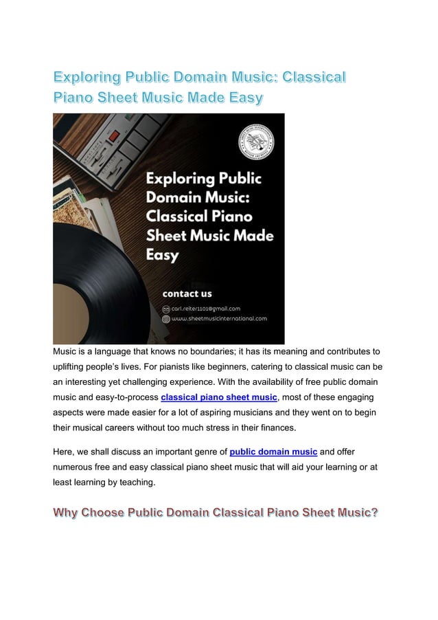 Exploring Public Domain Music Classical Piano Sheet Music Made Easy.pdf