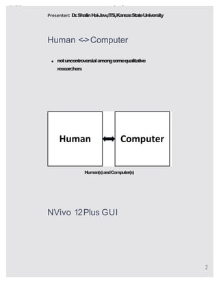 Exploring Qualitative Data Analytics with NVivo 12 Plus | PPTX