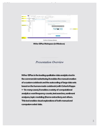 Exploring Qualitative Data Analytics with NVivo 12 Plus | PPTX
