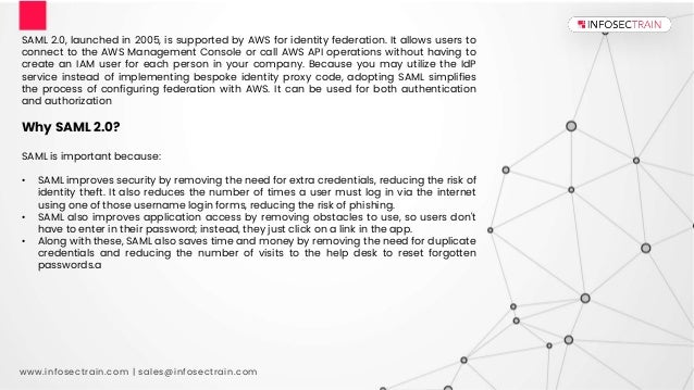 Exploring SAML 2.0-based federation in AWS.pptx | Cloud Computing | Internet