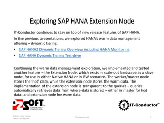 Configuring and Monitoring HANA Extension Node | PPT