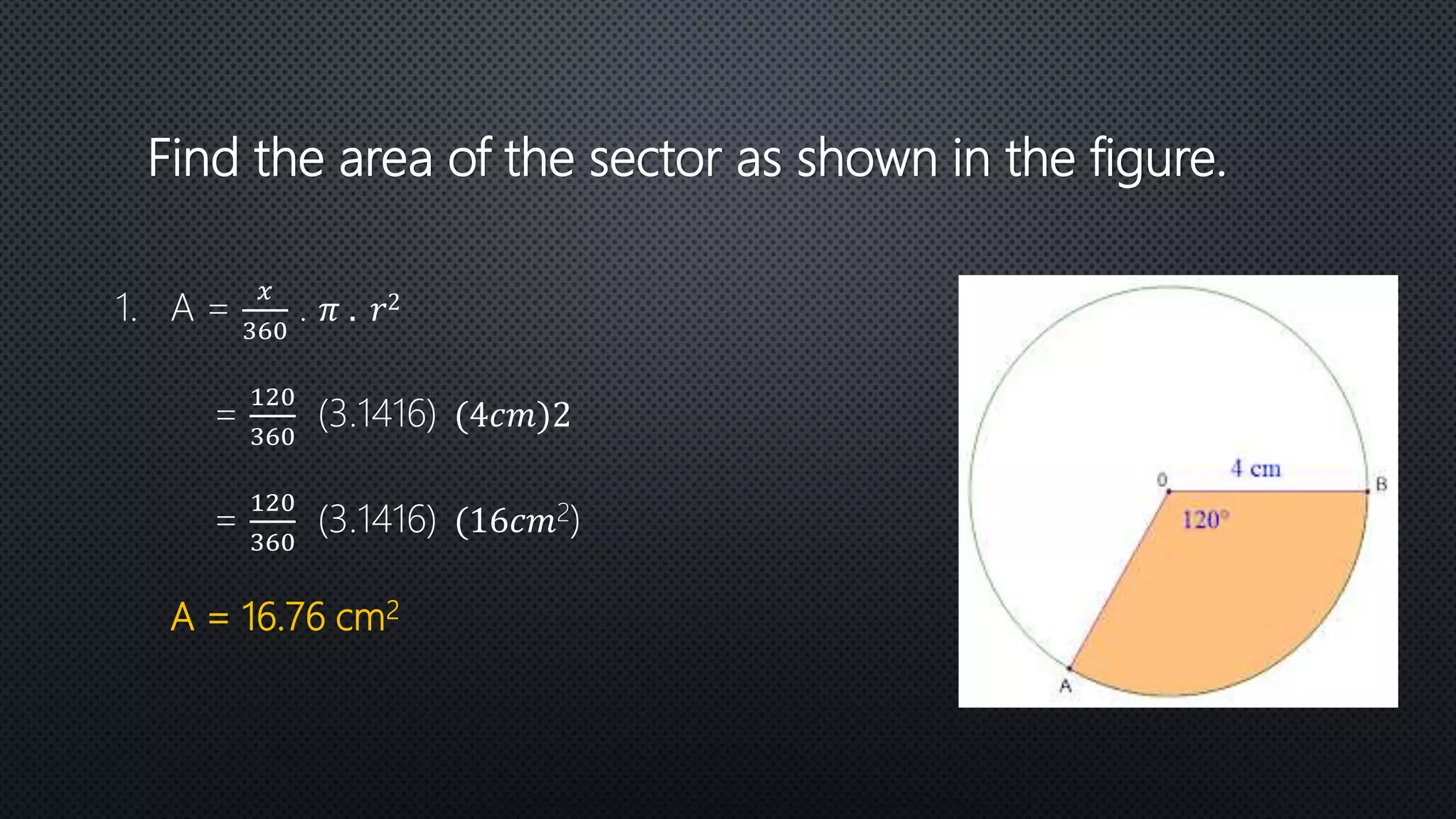 Exploring sectors of a circle | PPT
