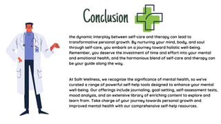Exploring Self-Care With Therapy: A Path To Holistic Well-Being | Solh Wellness | PDF | Holistic ...
