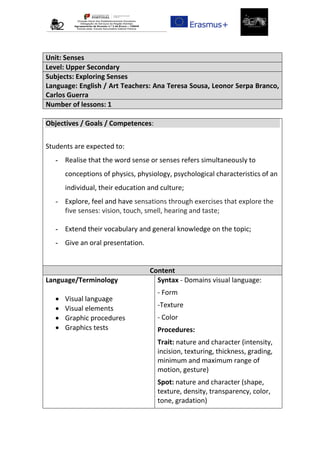 Exploring senses upper secondary lesson plan 4_ pt | PDF