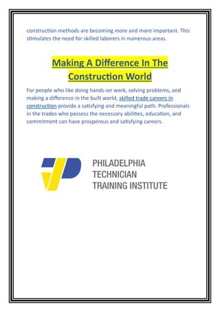 Exploring Skilled Trade Careers In Construction: A Comprehensive Guide ...