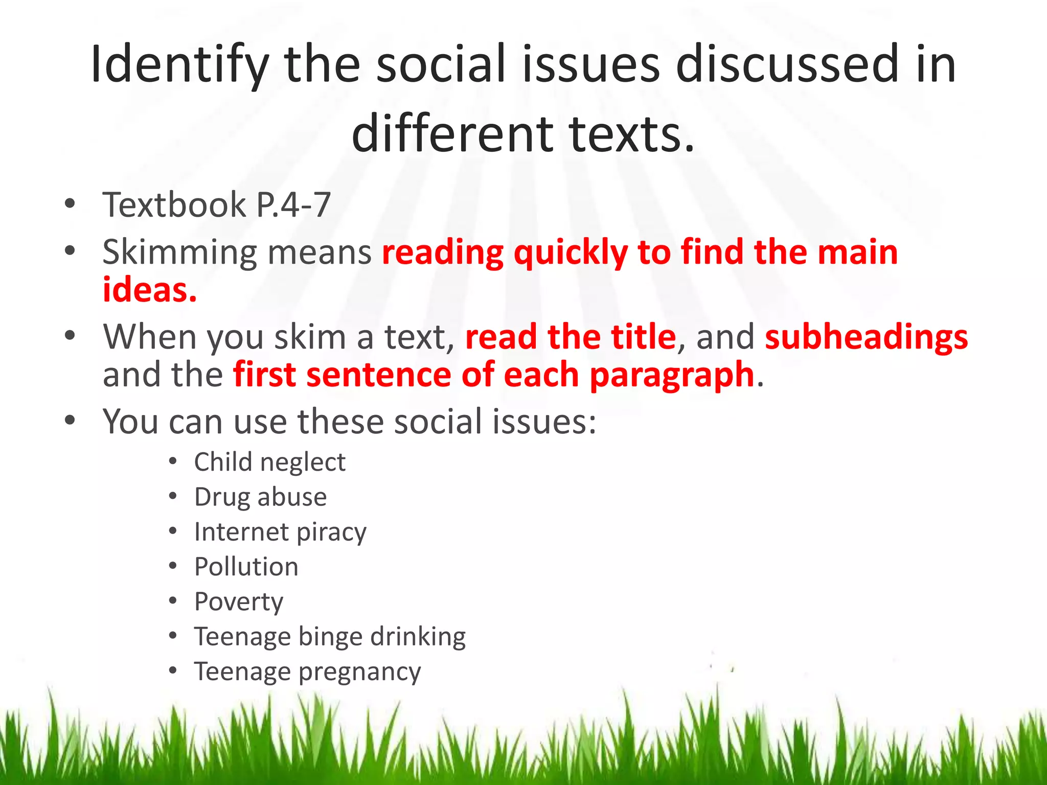 Exploring social issues | PPTX