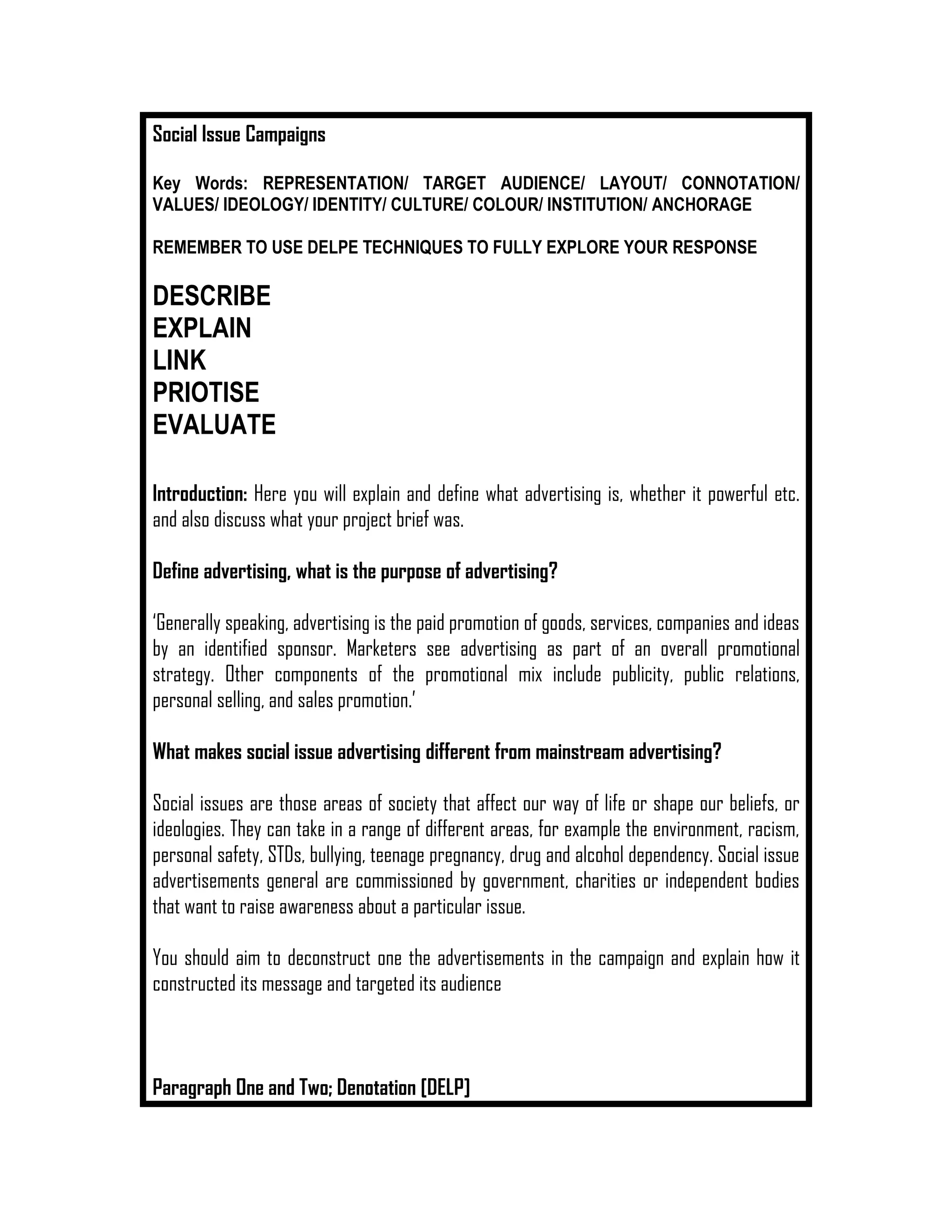 Exploring social issues template | DOC