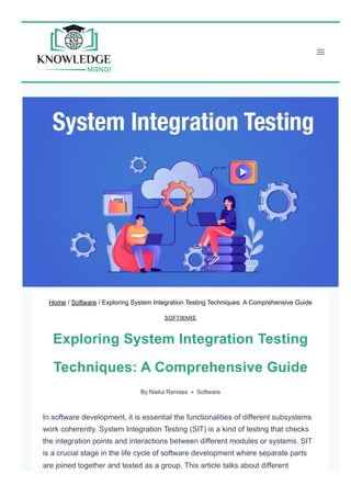 Exploring System Integration Testing Techniques A Comprehensive Guide.pdf