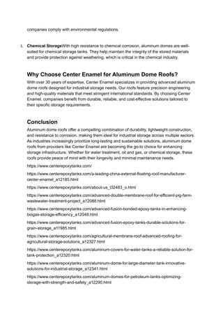 Exploring the Advantages of Aluminum Dome Roofs for Industrial Storage.docx