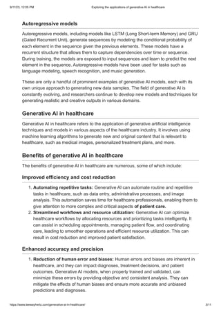 Exploring the applications of generative AI in healthcare.pdf | Technology Industry | Industries