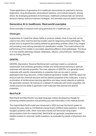 Exploring the applications of generative AI in healthcare.pdf | Technology Industry | Industries
